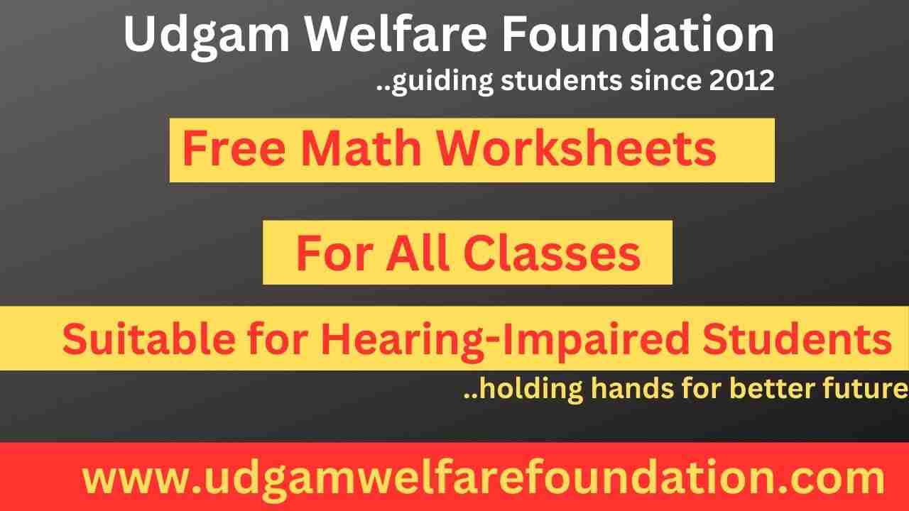 Free Math Worksheets for Hearing-Impaired Students - Udgam Welfare ...