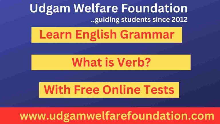 What is Verb in Grammar ? - Udgam Welfare Foundation