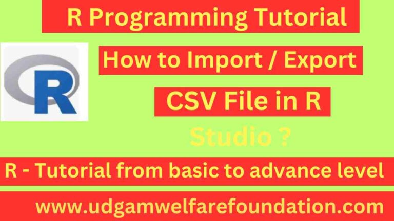 Import CSV File in R - Udgam Welfare Foundation