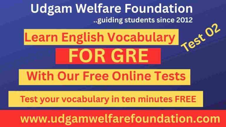 Free GRE Vocabulary Flash Cards - Udgam Welfare Foundation