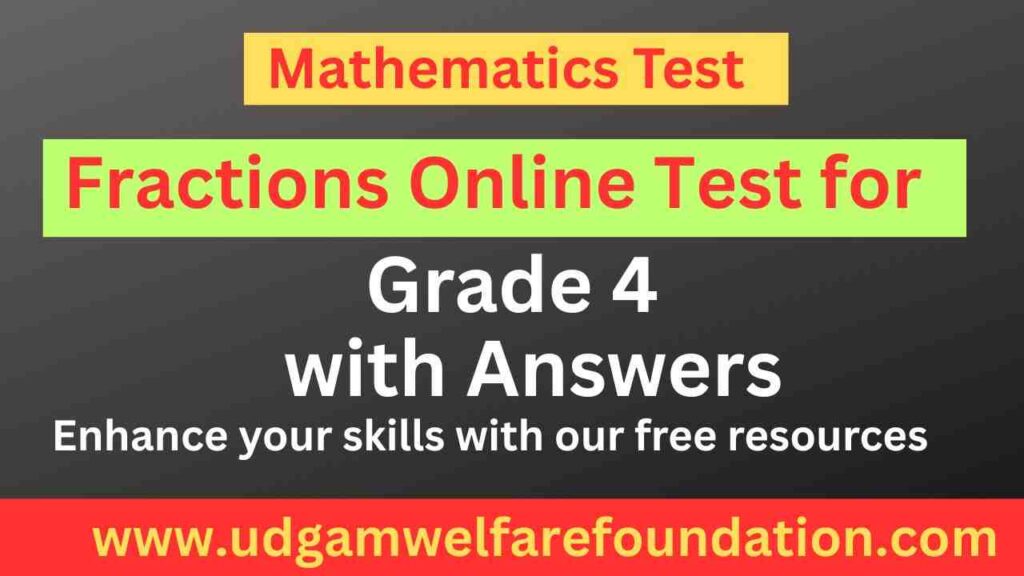 Fractions Online Test for Grade 4 | Free Practice - Udgam Welfare ...