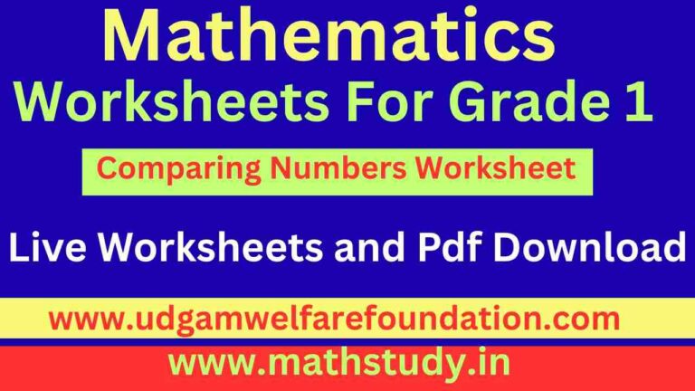 Grade 1 Comparing Numbers Worksheets - Udgam Welfare Foundation