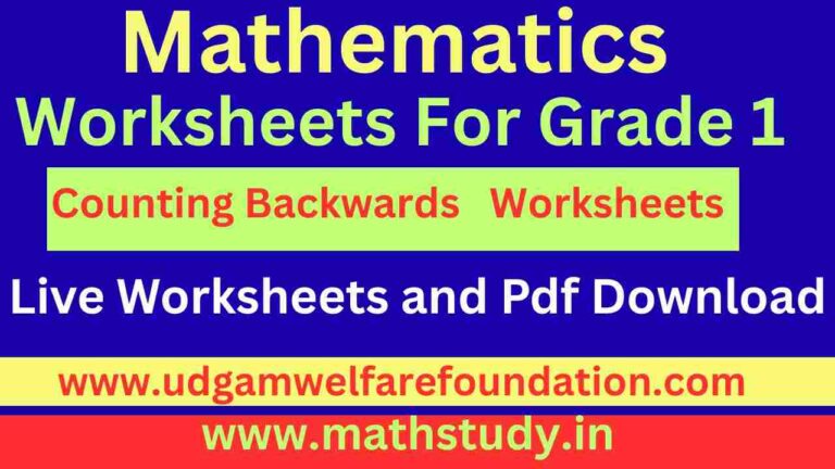 Grade 1 Counting Backwards Worksheets – Printable PDF Math Practice ...