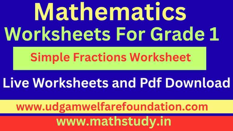 Grade 1 Simple Fractions Worksheets – Printable PDF Practice - Udgam ...