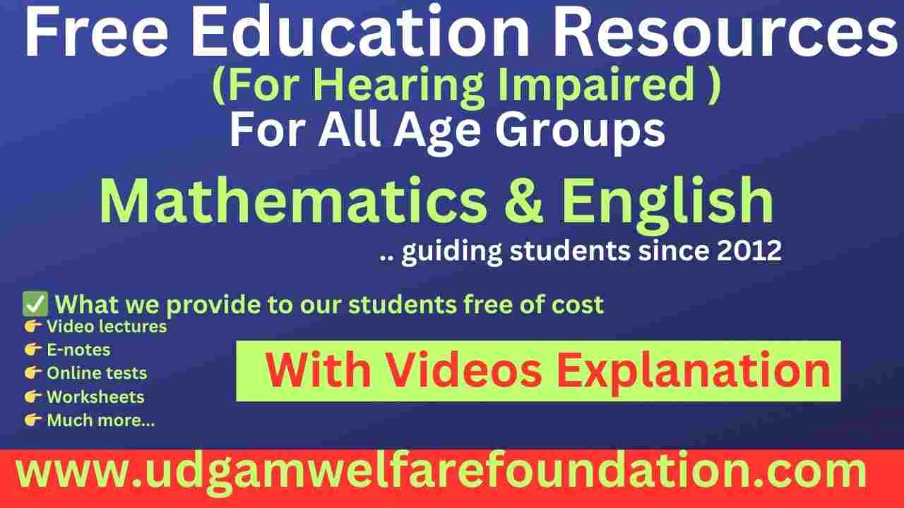 Free Mathematics Study Material for Hearing Impaired Students | Visual ...
